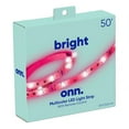 onn. Multicolor LED Light Strip 50ft, Indoor Television Accent Light ...