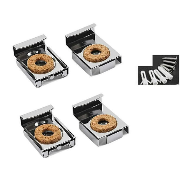 Lishi Frameless Mirror Mounting Kit with 4-Piece Silver Wall Brackets ...