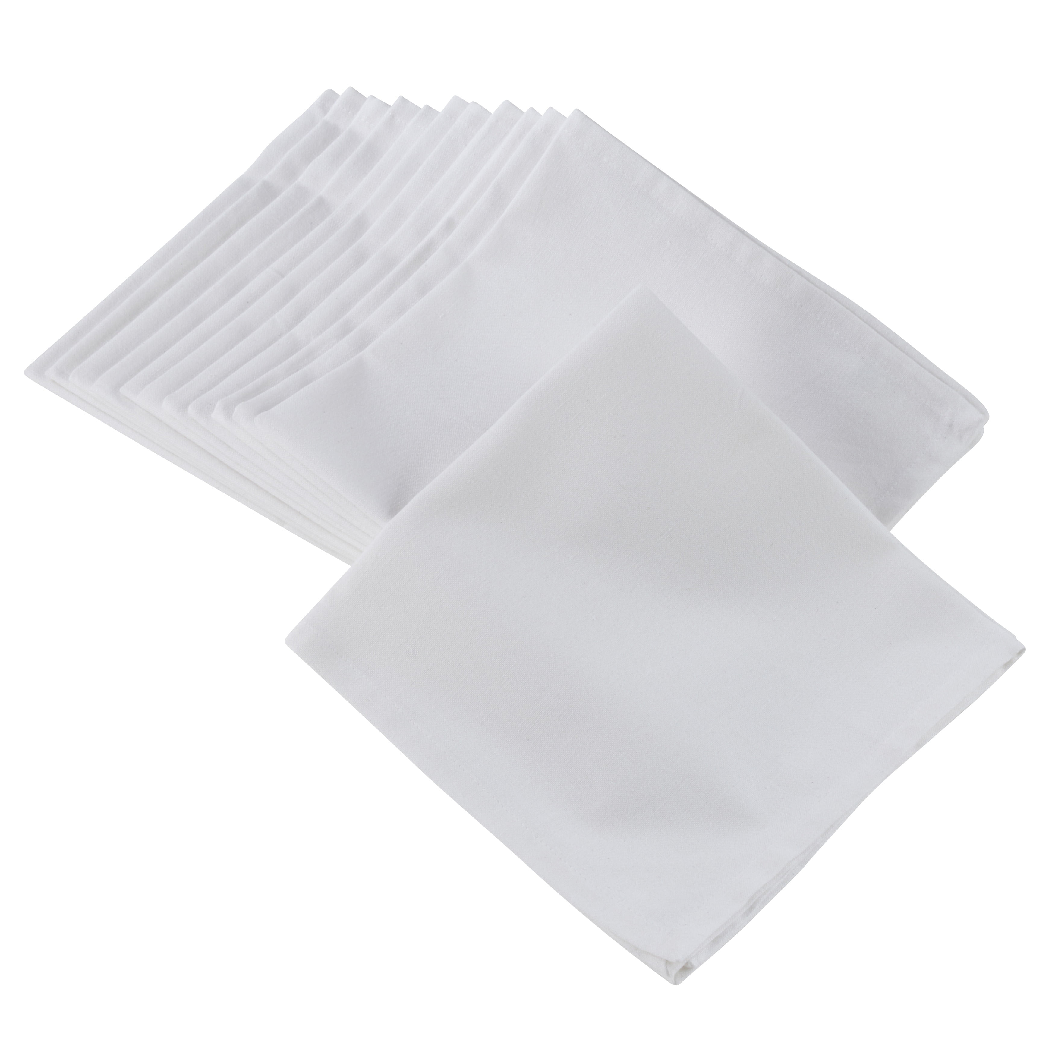 Solid Bold Colors 20-Inch Square Cotton Cloth Napkin - 16 Colors (White ...