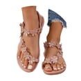 Bohemian Flat Slide Sandals with Elastic Band Comfortable Summer ...