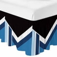Black Blue Lines Bed Skirt California King Size 18 Inch Drop, Geometric ...