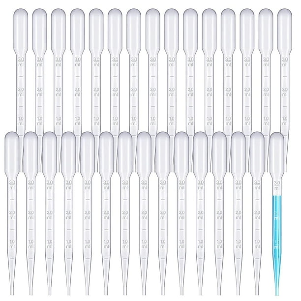 3ml disposable transfer pipette, pack of 30 plastic measuring pipettes ...