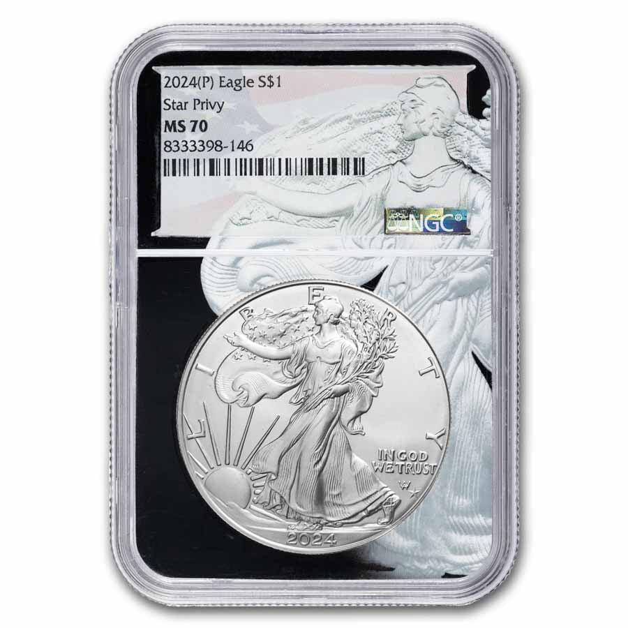 2024-(P) American Silver Eagle Star Privy MS-70 NGC - Walmart.com
