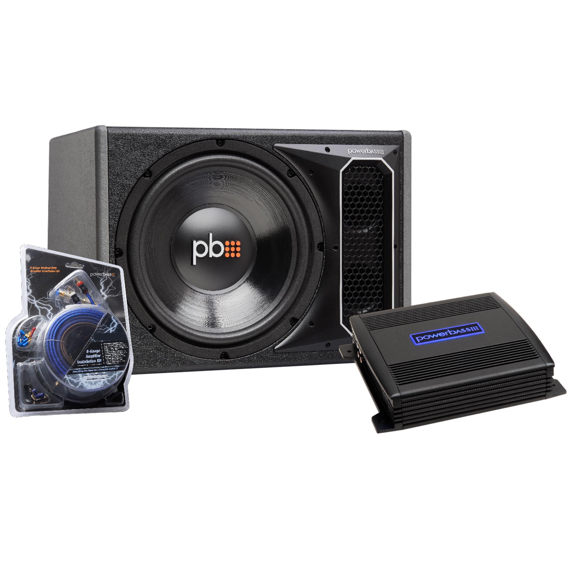 PowerBass Party Pack - Single 12" Subwoofer in vented enclosure with ...