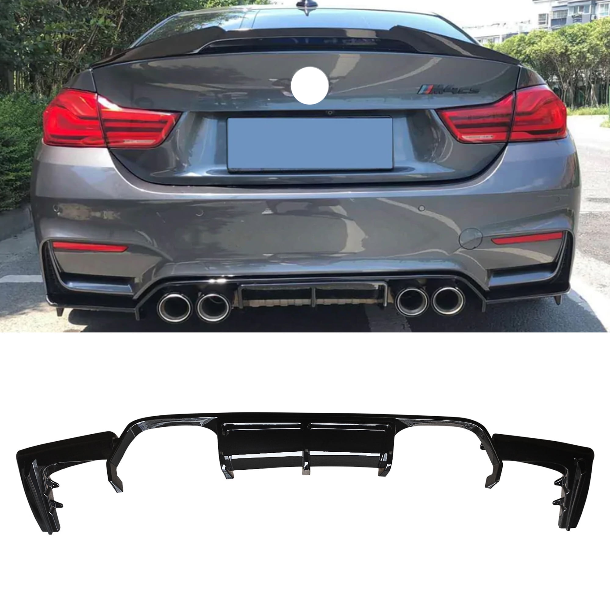 NINTE Rear Diffuser Lip for BMW F80 M3 F82 M4 F83 2015-2020 Gloss Black ...