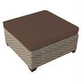 TK Classic Monterey Wicker Patio Square Ottoman in Beige - Walmart.com