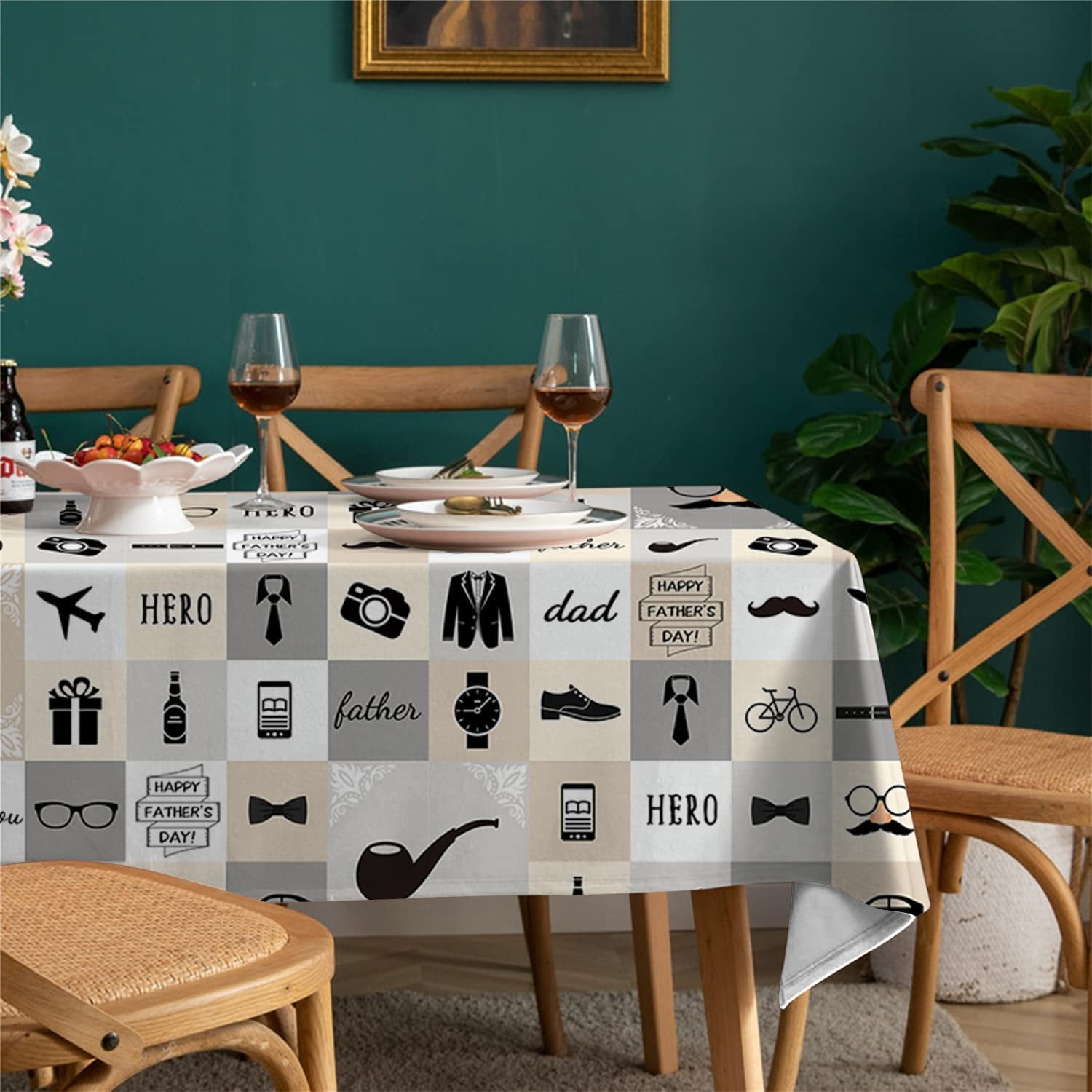 Happy Father''s Day Tablecloth Rectangular 60*120 Inch Necktie ...