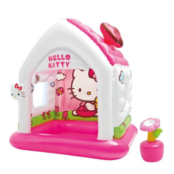 Intex Hello Kitty Kids Inflatable Indoor Playroom Fun Cottage Playhouse ...