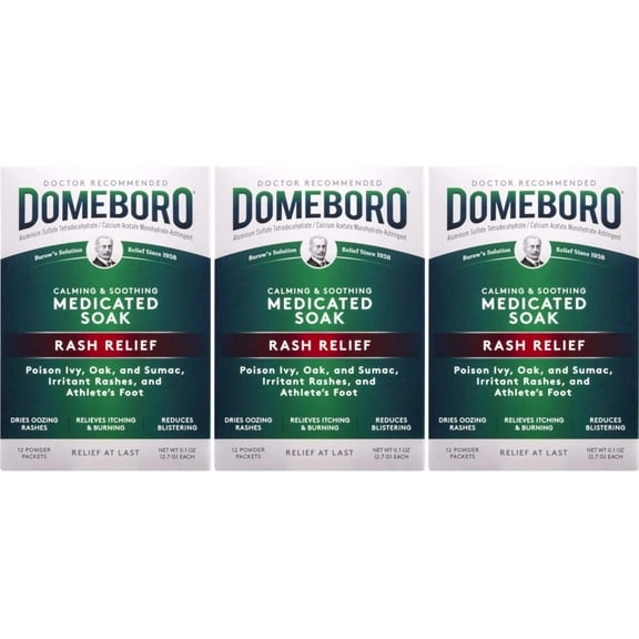 Domeboro Medicated Soak Powder, Rash Relief, 12 ct, 2-Pack, Astringent ...