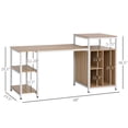 68 Inch Office Table Computer Desk Workstation Bookshelf with CPU Stand ...