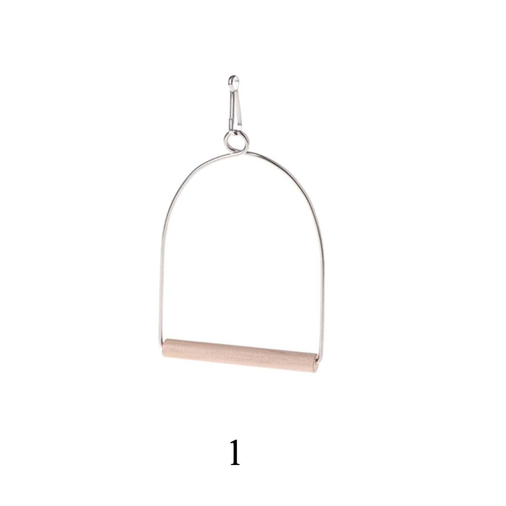 Natural Wooden Swing Bird Supplies Hanging Swings Toy Hammock Birds ...