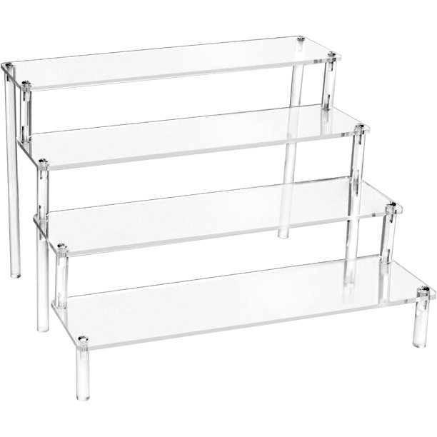 4 Tier Acrylic Display Stand - 30x25x20cm, Clear Acrylic Display Stand ...