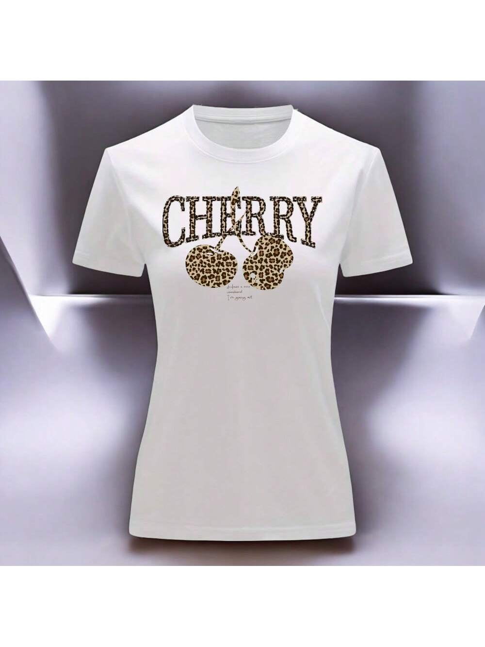 Playera Blusa Cherry Cerezas Animal Print Color Blanco Talla Grande ...