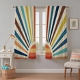 Colorful Rainbow Curtains, 42x45 Inch, Abstract Funky Retro Classroom ...