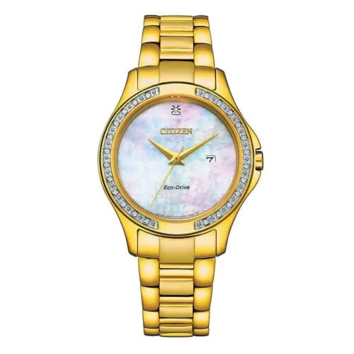 Citizen Eco-Drive Classic Diamond Stainless Steel Ladies Quartz Watch ...