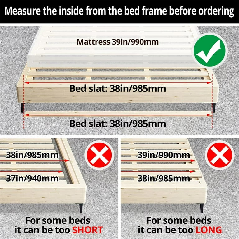 Twin Size Bed Slats Replacement Bed Support Wooden Slats High End Bed Support Slats Easy Assembly 39.8 Inches Length 13 Pieces Natural