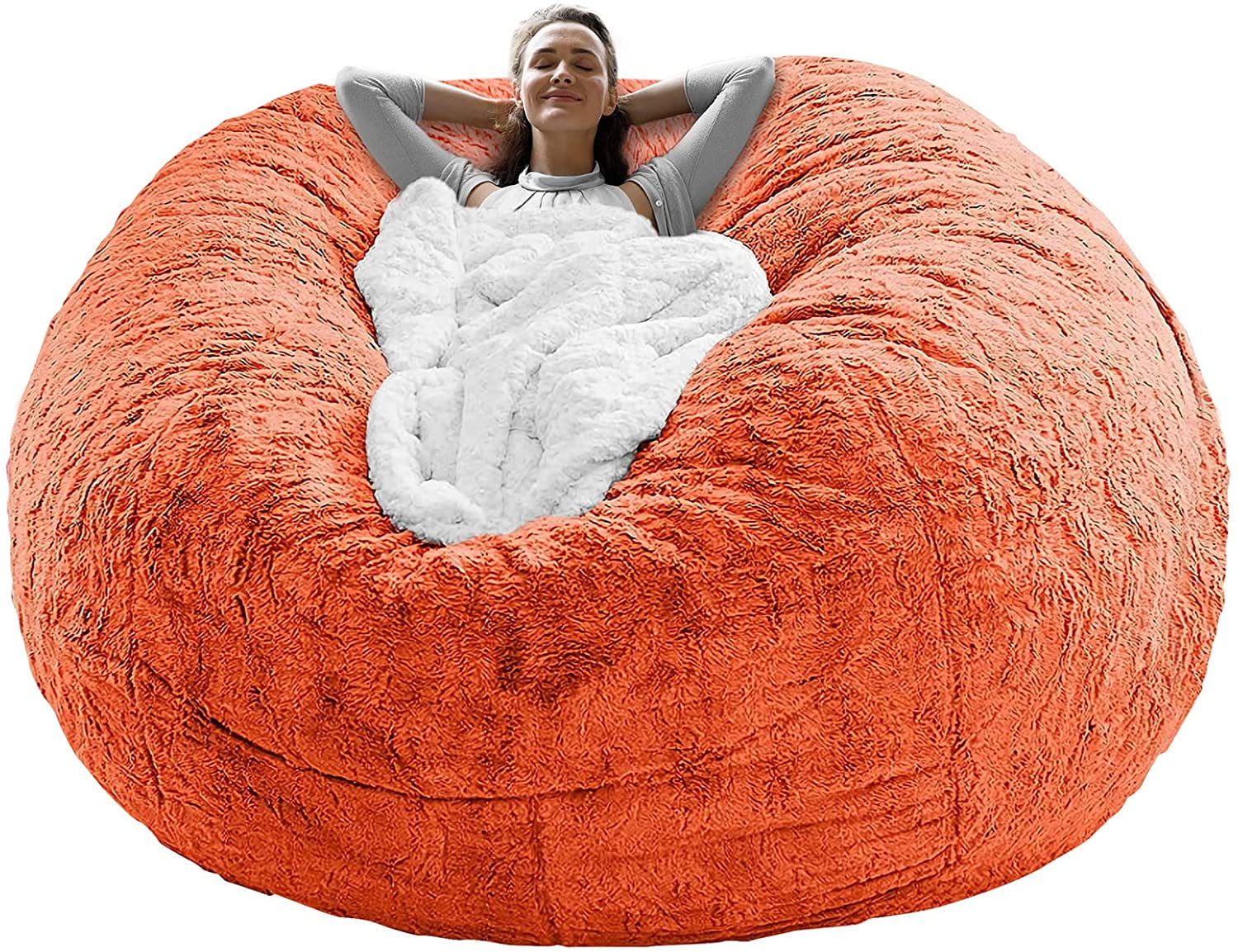 RAINBEAN Bean Bag Chair Cover Sofa Cover Plush Comfortable Casual Round ...