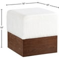 Meridian Furniture Havre Cream Velour Fur Fabric Ottoman/Stool ...