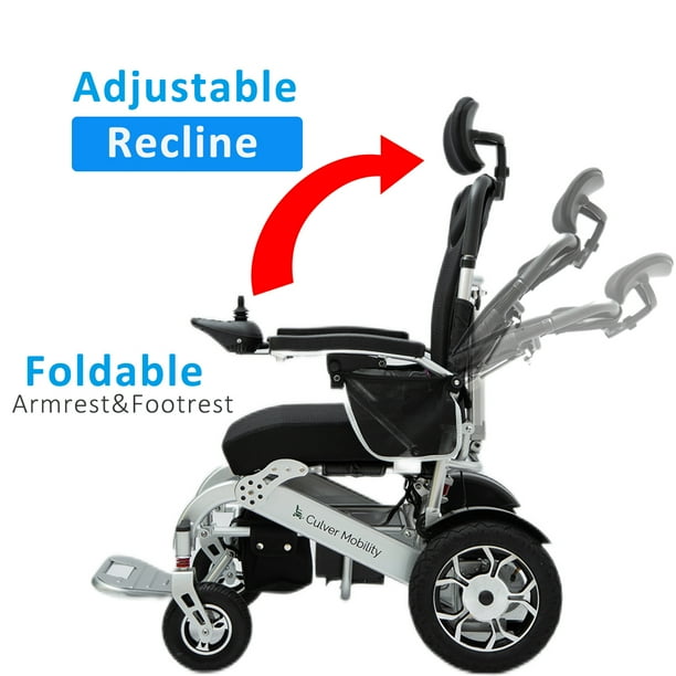 Culver Mobility Reclining Lightweight Electric Wheelchair 500W Motor ...