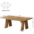 Tribesigns 71" Large Dining Table for 6 People, Farmhouse Dinner Table ...