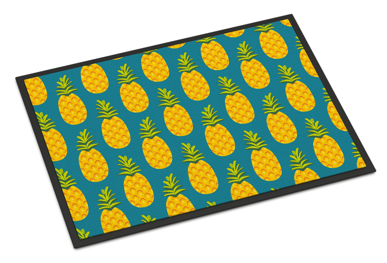 Pineapples on Teal Door Mat - Walmart.com