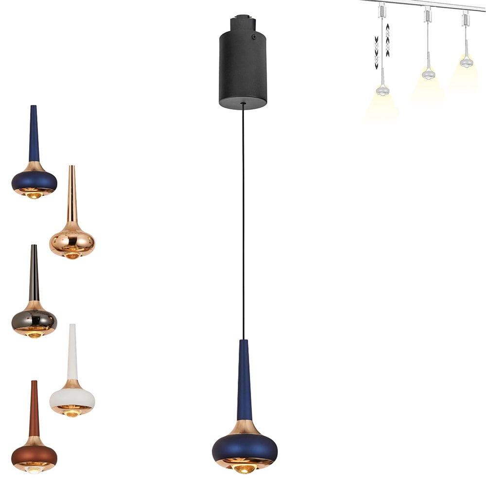 FSLiving 7W Adjustable Height Track Pendnat Light J-Type Retractable ...