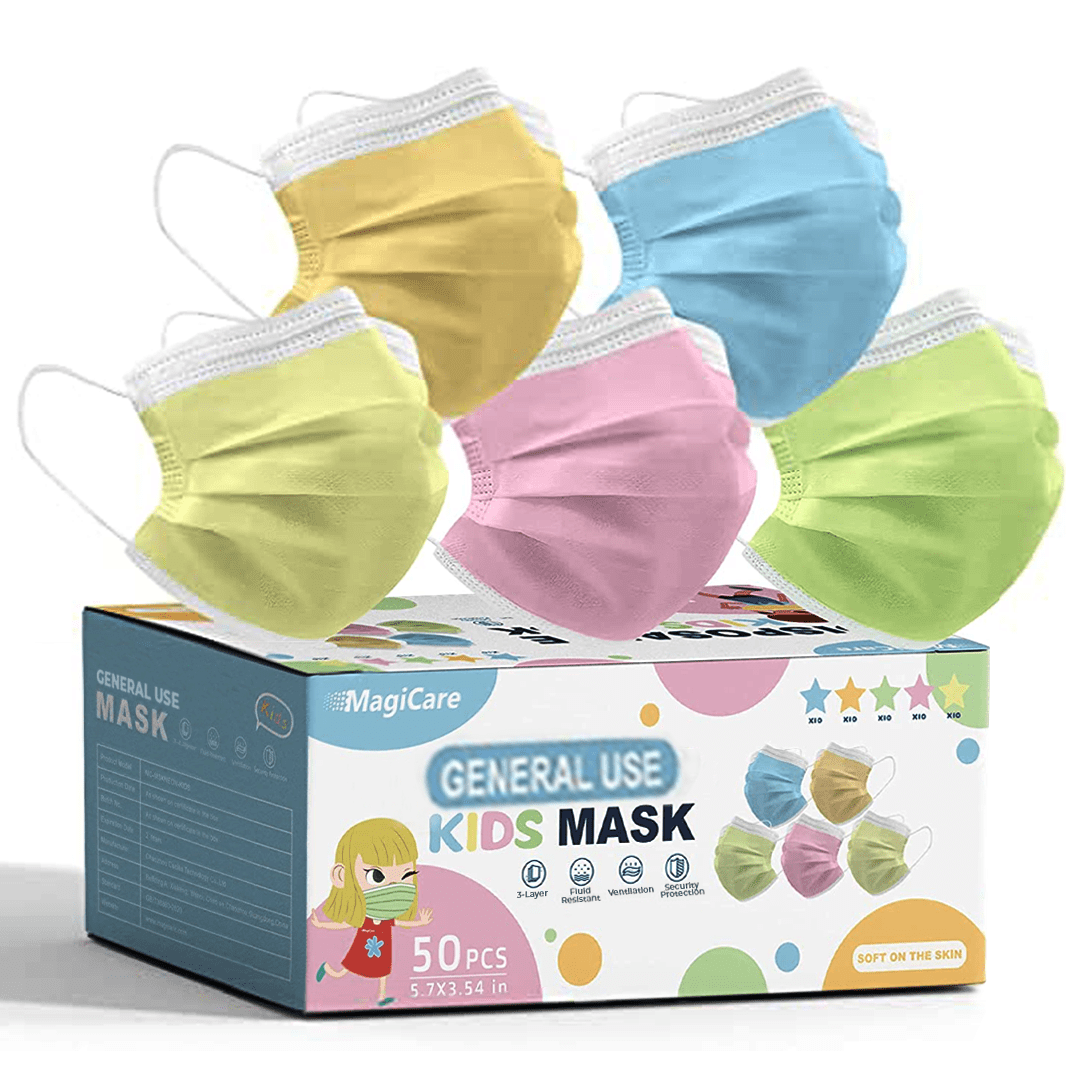 MagiCare Protective Kids Face Masks Breathable 3-Layers of Protection ...
