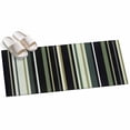 Green Black Stripe Pattern Rectangle Area Rug 2x6ft,Living Room Rug Non ...