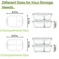 ACDANC Glass Food Storage Containers with Dividers,4 Pack Meal Prep ...