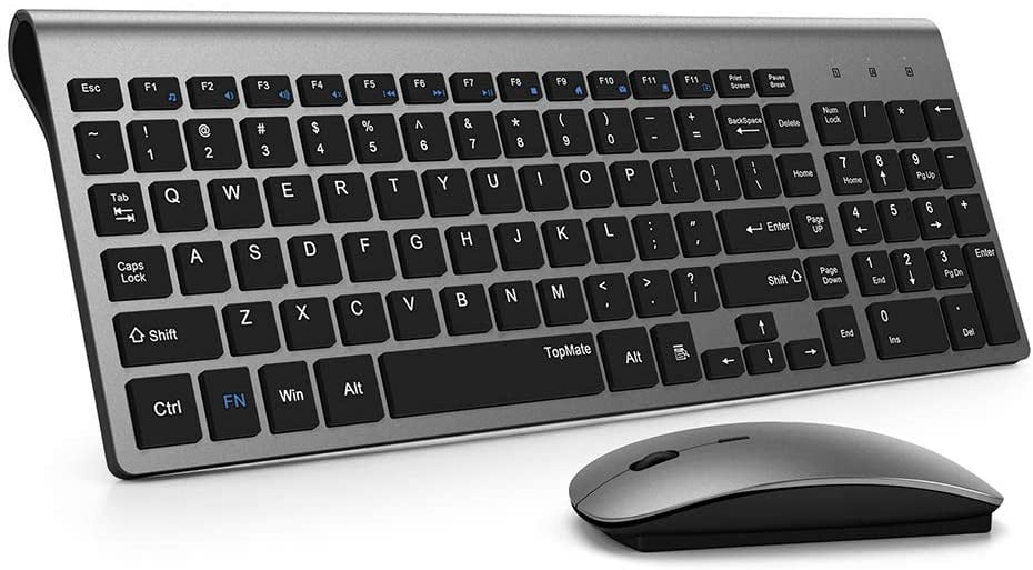 TopMate Wireless Keyboard and Mouse Combo 2.4GHz Ultra Thin Silent ...