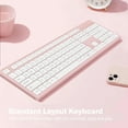 ASIASN-Pink Wireless Keyboard, 2.4GHz Full-Sized Ergonomic Computer ...