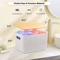 4 Packs Storage Bins with Bamboo Lids - Plastic Storage Containers with ...