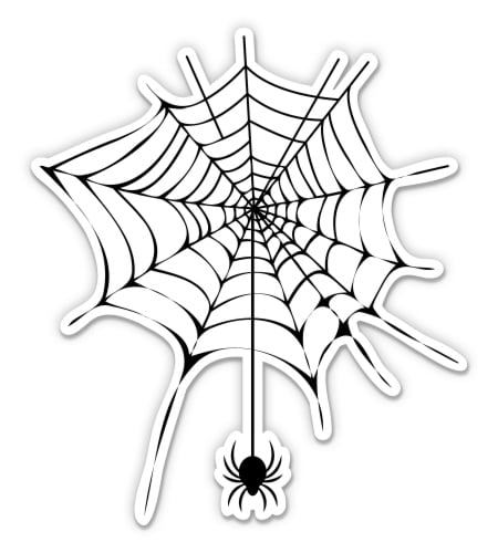 Spider Web - 5" Vinyl Sticker - For Car Laptop I-Pad - Waterproof Decal ...