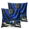 Acheng Blue Race Car Pillow Covers,Glitter Ombre Line Art Throw Pillow ...