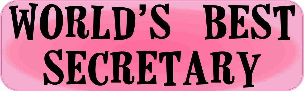 10in x 3in World's Best Secretary Bumper Sticker Truck Window Decal ...