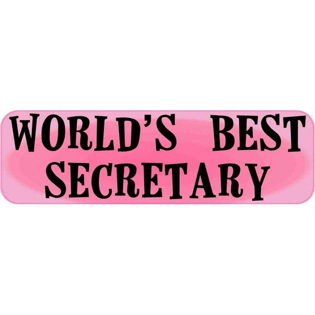 10in x 3in World's Best Secretary Bumper Sticker Truck Window Decal ...