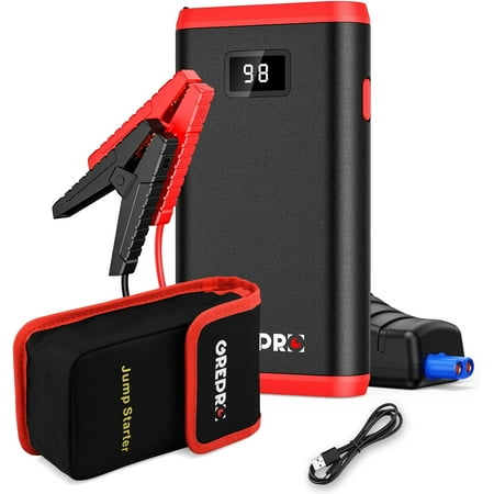 GREPRO 1500A Jump Starter Power Pack, Car Battery Booster Jump Starter ...