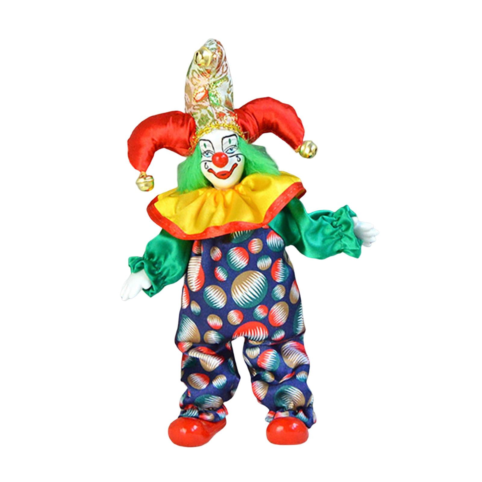 25cm Clown Doll Decor Artwork Gift Party Favor Porcelain Dolls ...