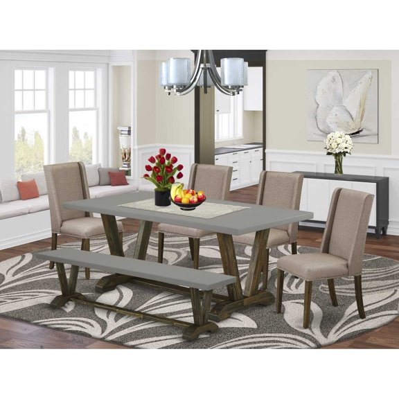 East West Furniture Vancouver 5-piece Wood Dining Table Set in Espresso ...