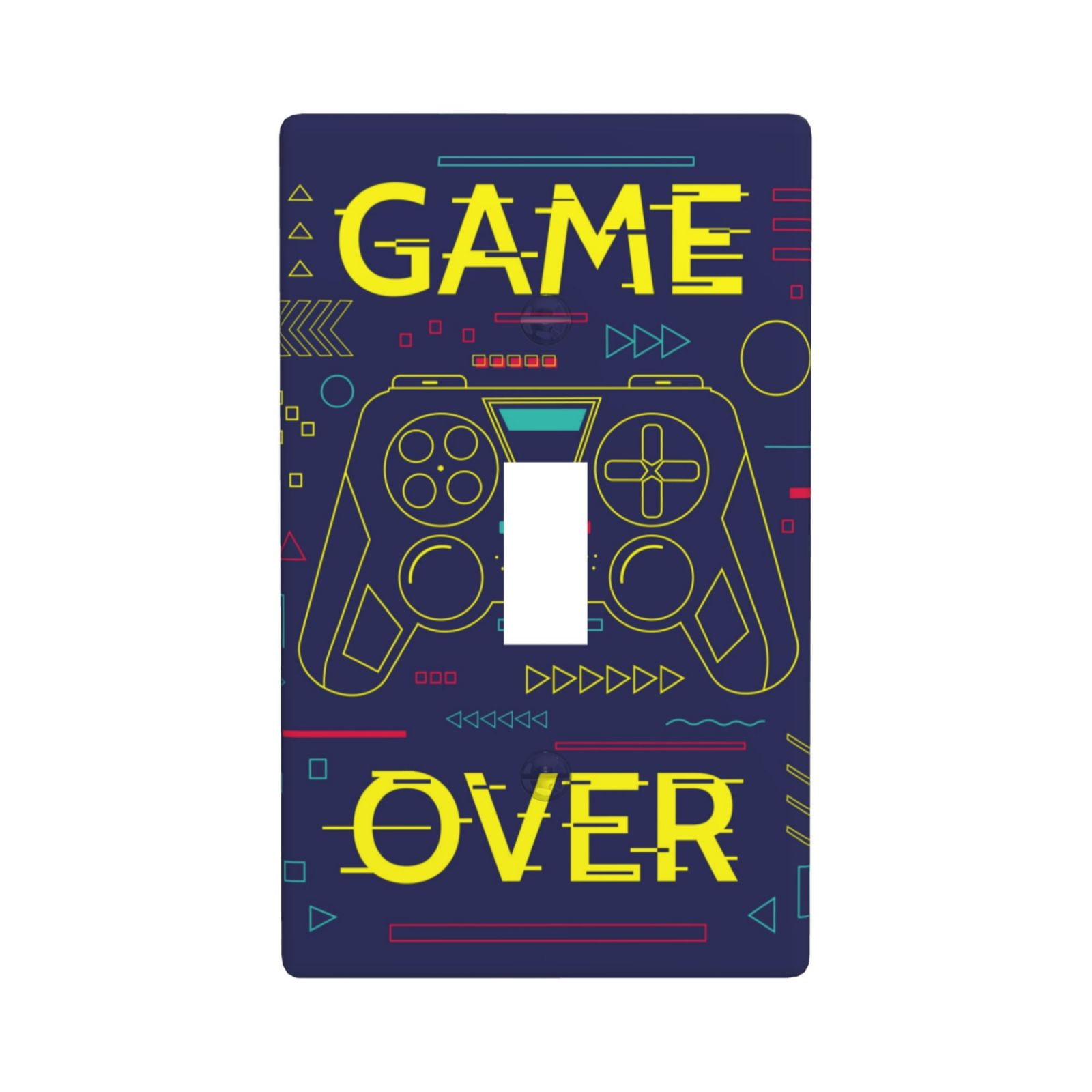 TEQUAN Toggle Light Switch Wall Plate, Blue Yellow Game Over Poster ...