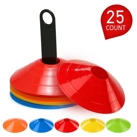 25pcs Disc Cone Set Multi Sport Training Space Cones with Stand Holder ...