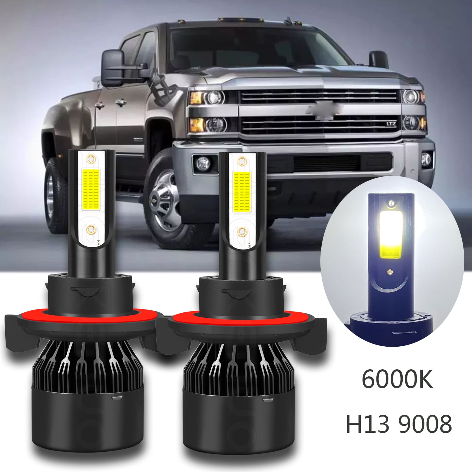 For 2005-2012 Ford Mustang LED Headlight Bulbs High&Low Dual Beam 6000K ...