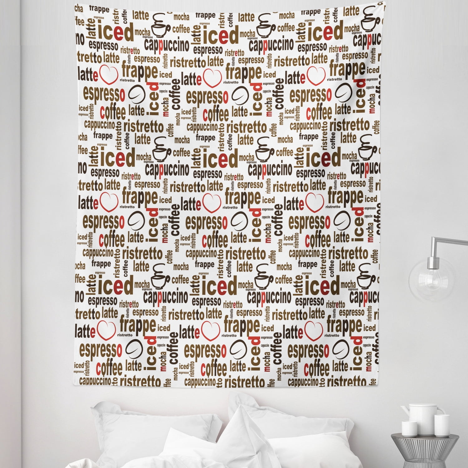 Digital Tapestry, Coffee Words Cafe Typography in Point Sizes Digital ...