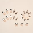 Fofosbeauty 24pcs Short Coffin Press On Nails, Black White Butterfly ...