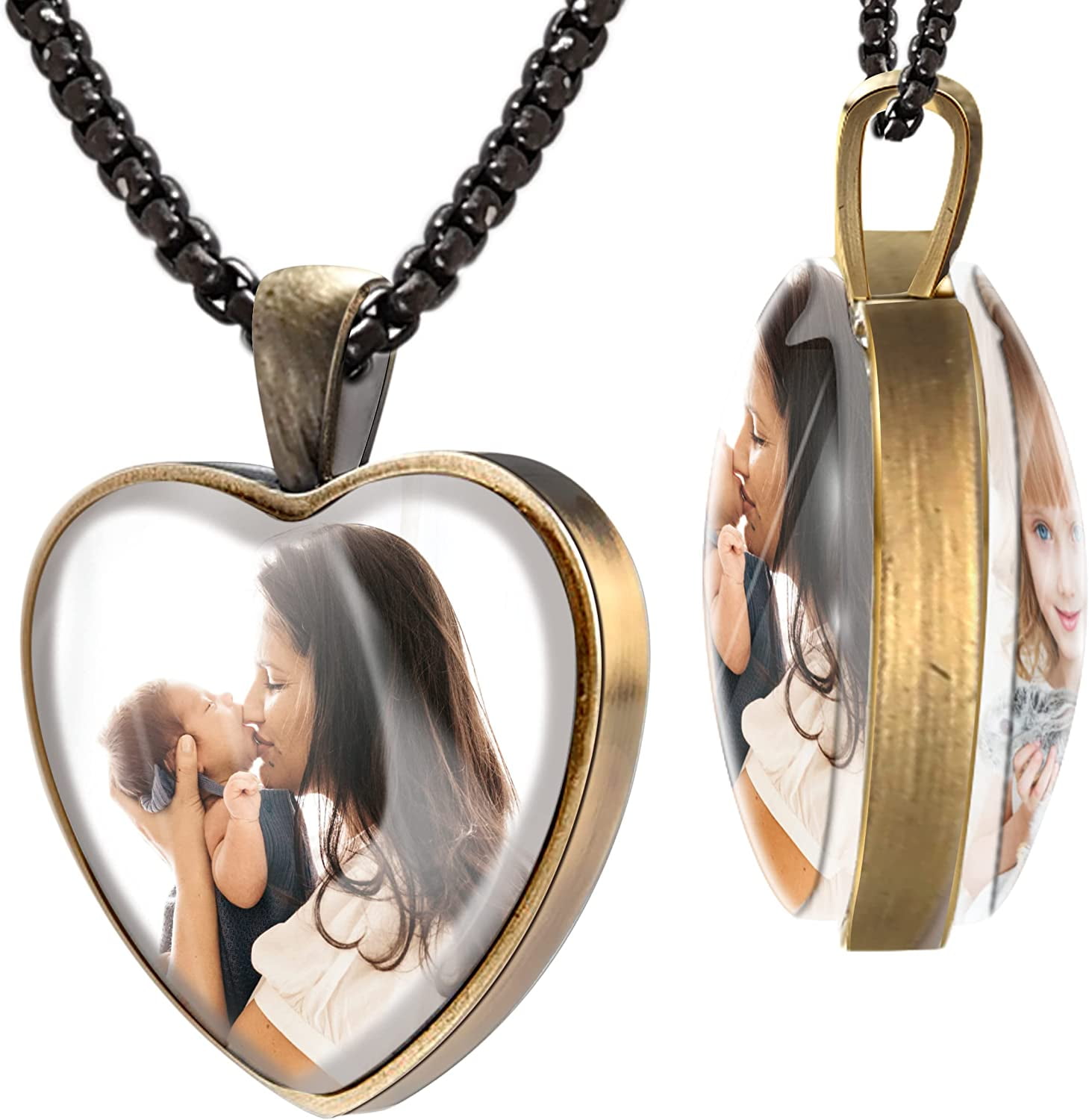 HANRU Double-sides Picture Necklace Personalized Photo for Women Men ...