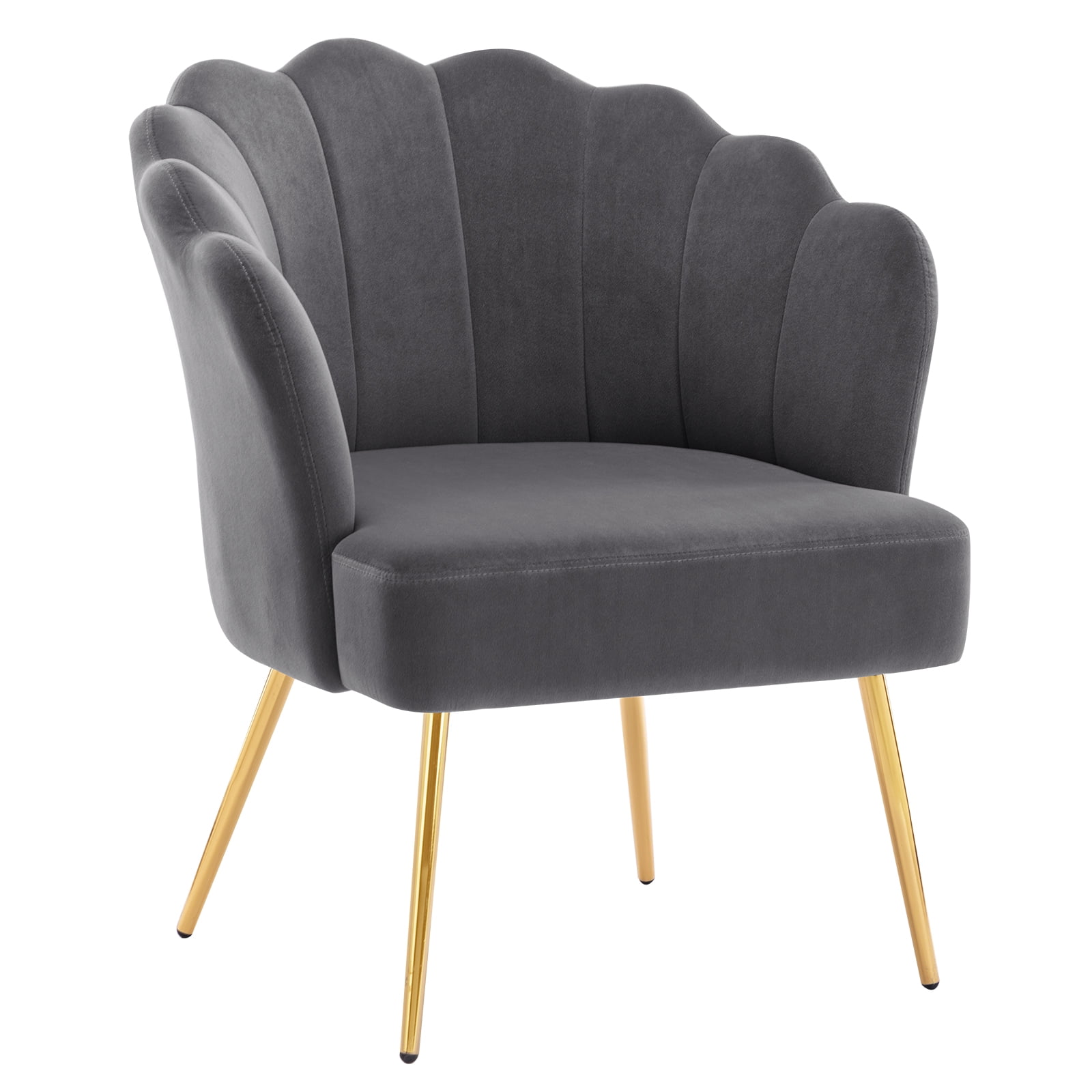 Duhome Elegant Lifestyle Velvet Makeup Vanity Chair Oversized Accent Chair for Bedroom Living Room Comfy Chair Modern Gray and Gold Walmart