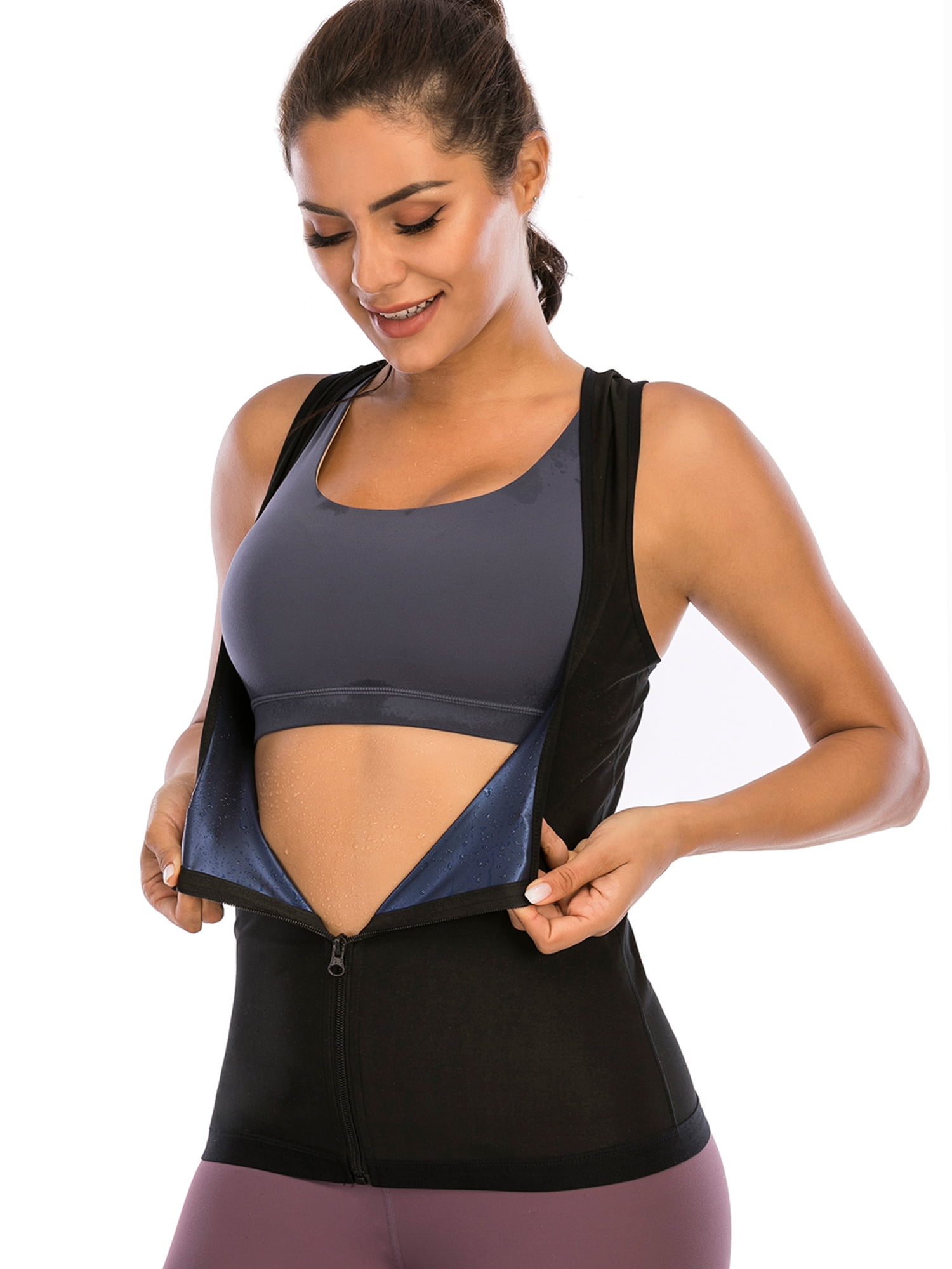 SAYFUT Womens Sauna Vest Corset Shaper Waist Trainer Girdle Trimmer ...