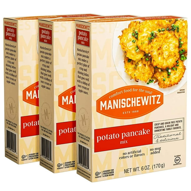 Manischewitz Potato Pancake Mix 6oz 3 Pack Gluten Free, No MSG ...