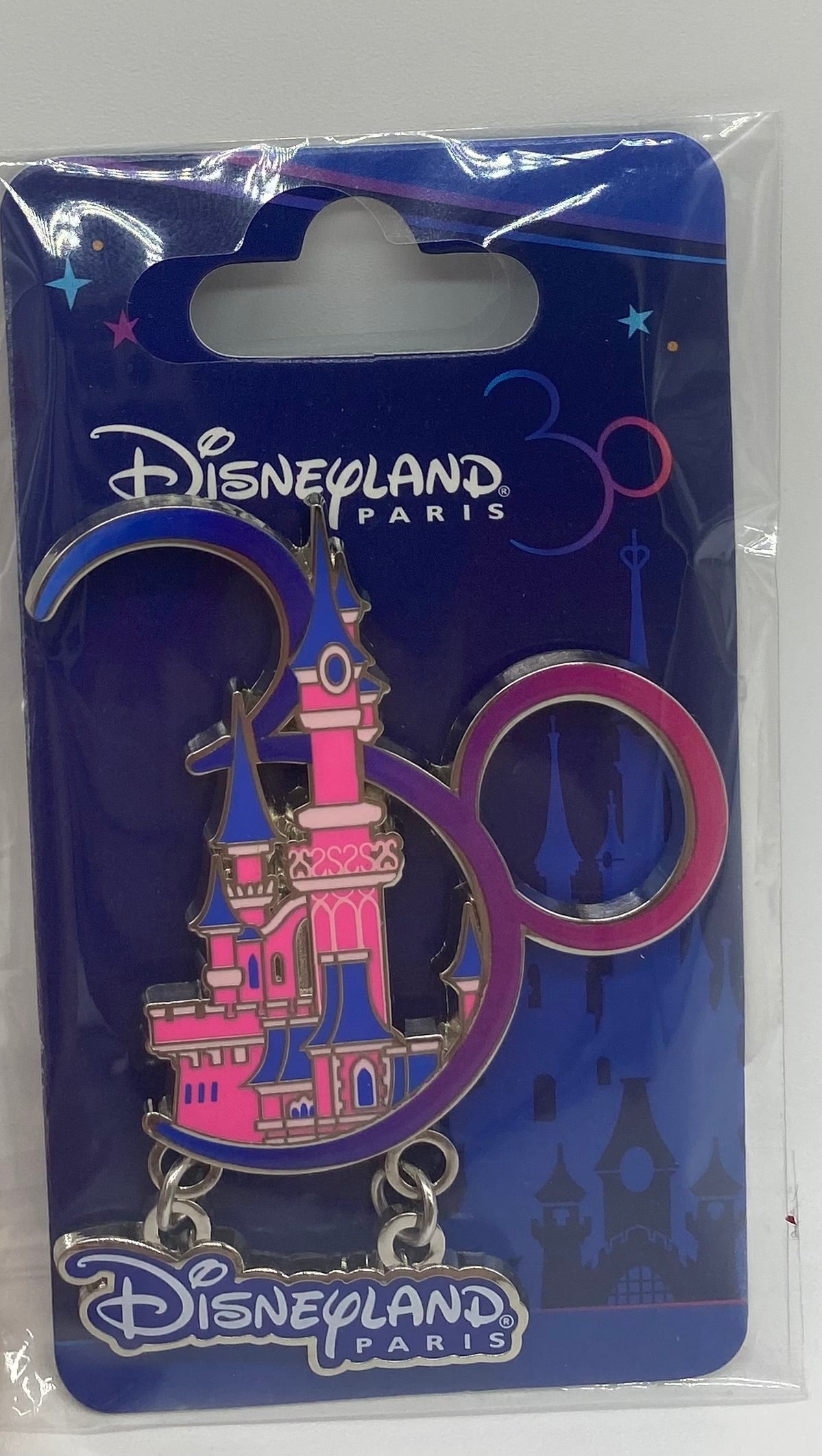 Disney 30th Anniversary Disneyland Paris Castle Dangle Pin New with ...