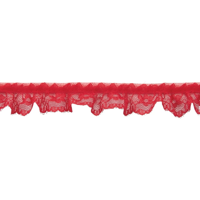 Wyla Red Ruffled Lace Trim 90 feet - Walmart.com